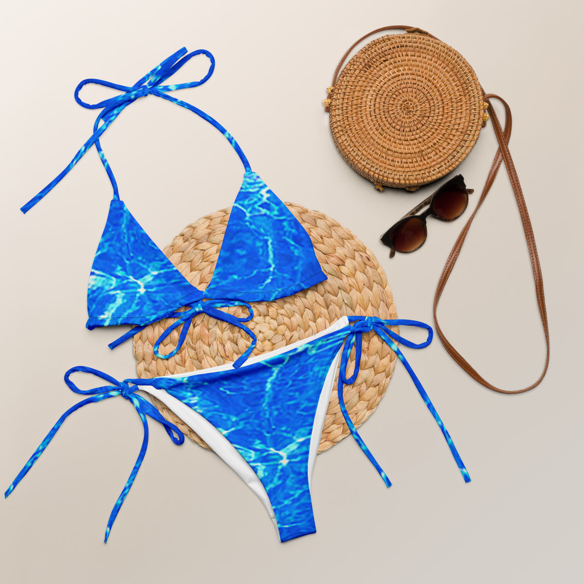 All-over print recycled string bikini – Live To Dive