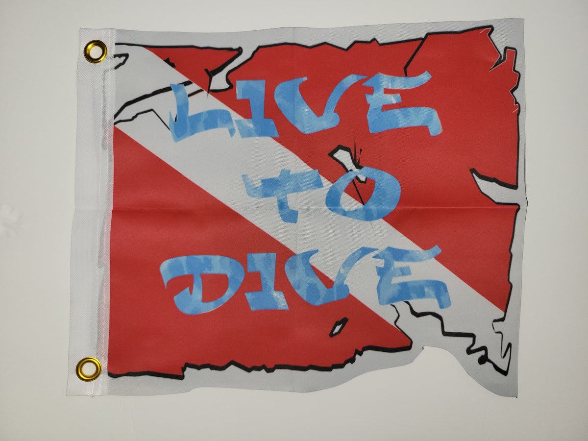 14" x 16" Dive Flag. – Live To Dive